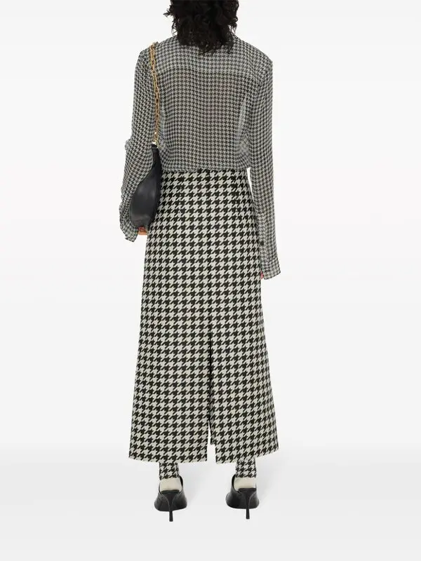 Burberry Houndstooth-print Silk Shirt