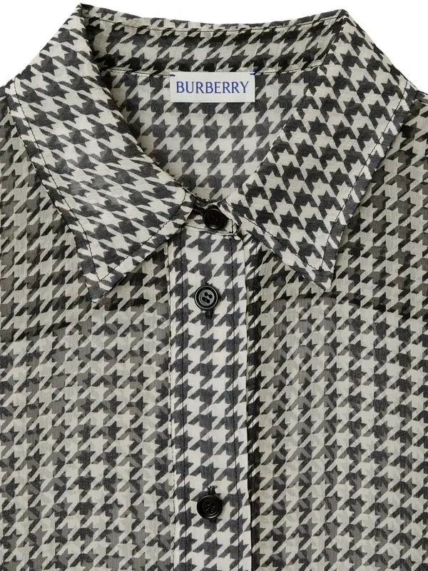 Burberry Houndstooth-print Silk Shirt
