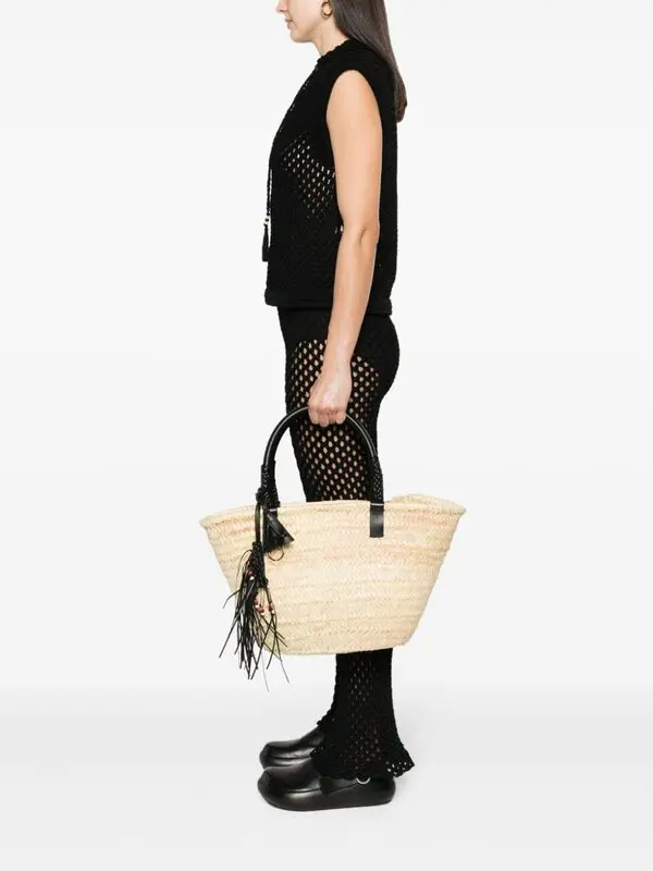 Alanui Large Icon Palm Leaf Tote Bag - Neutrals