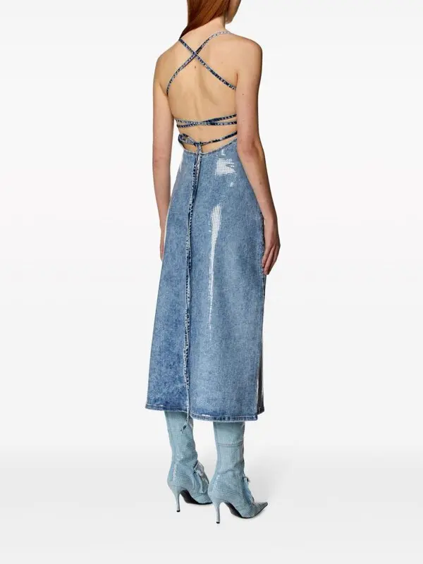DIESEL® De-held Denim Midi Dress