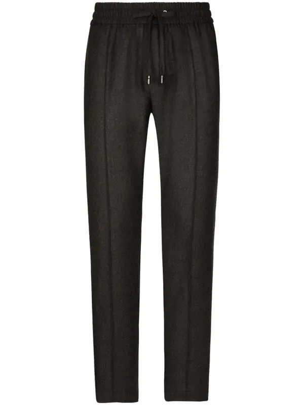 Dolce & Gabbana Straight-leg Wool Track Pants - Grey