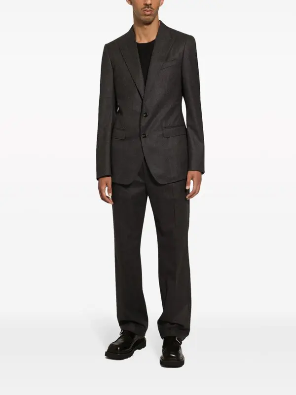 Dolce & Gabbana Straight-leg Wool Track Pants - Grey