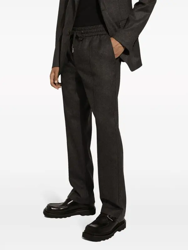 Dolce & Gabbana Straight-leg Wool Track Pants - Grey