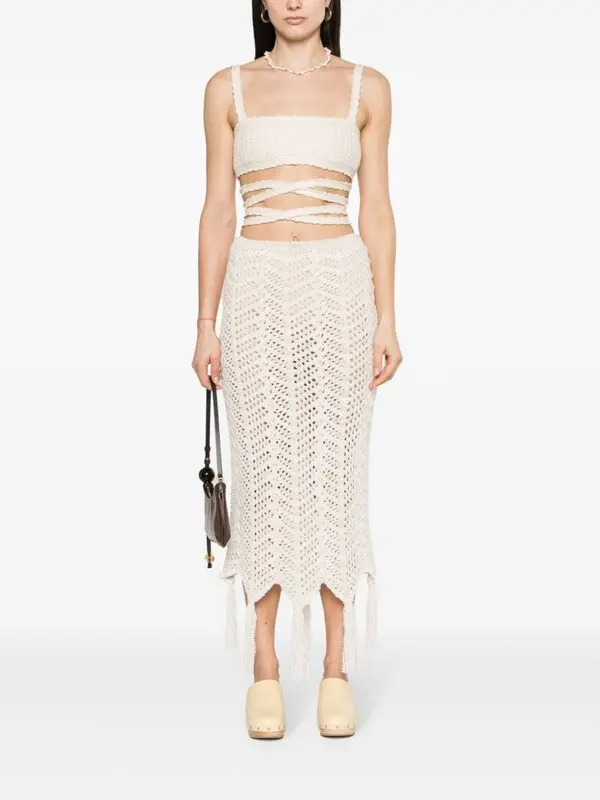 Alanui Chevron-knit Maxi Skirt