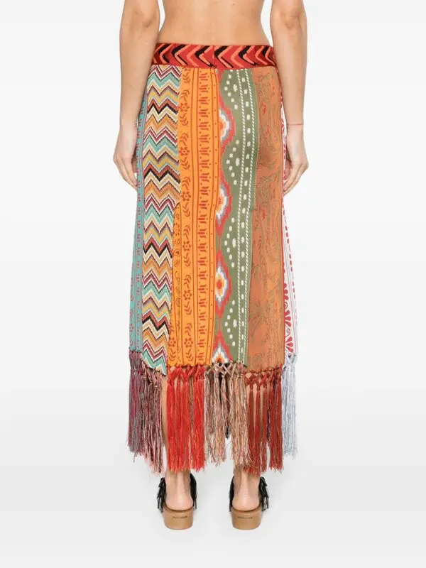 Alanui Mix-pattern Jacquard Skirt