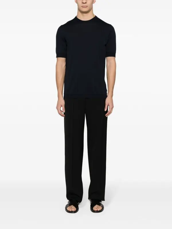 GOES BOTANICAL Fine-knit Merino Wool Top - Blue