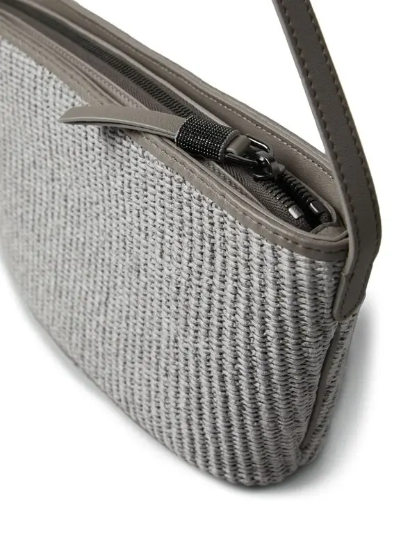 Brunello Cucinelli Monili Detail Woven Shoulder Bag