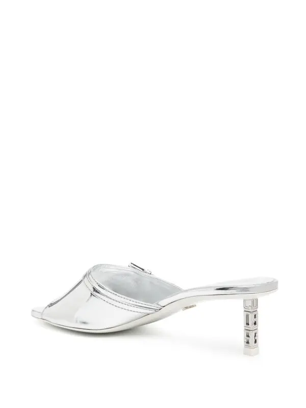 Gcds Mirrored Leather Sandals - Silver