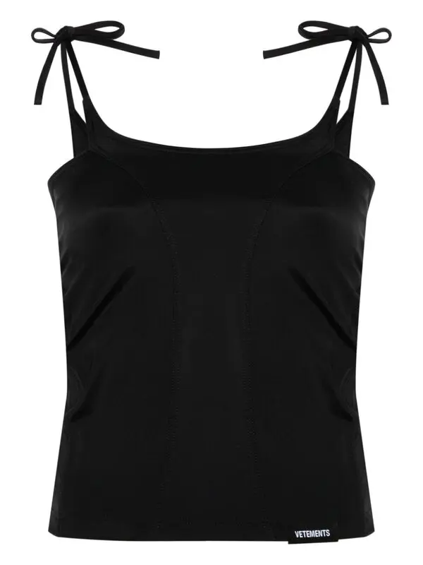 Vetements Cut-out Panelled Tank Top - Black