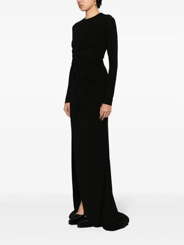 Elie Saab Long-sleeve Draped Gown