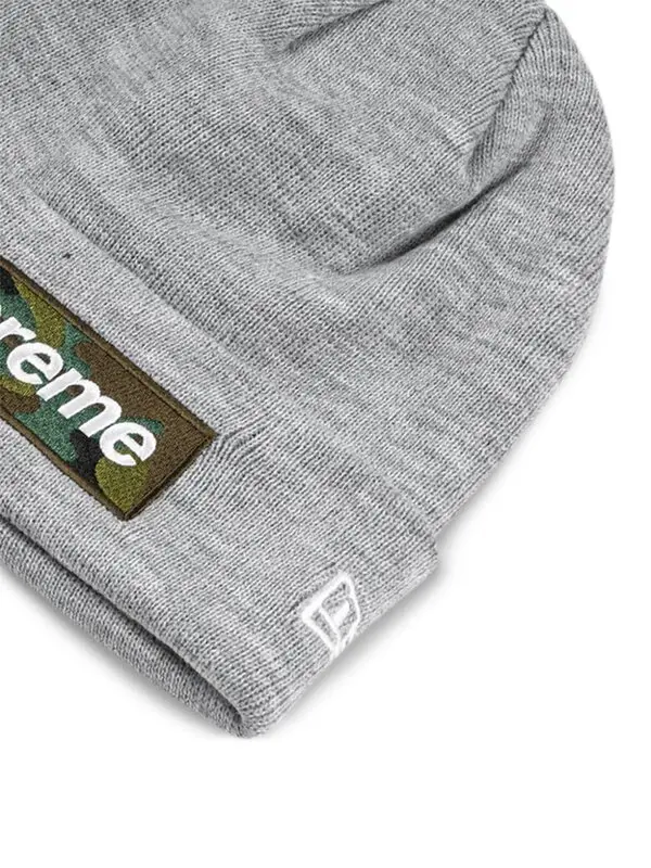 Supreme X New Era Box Logo Beanie - Grey