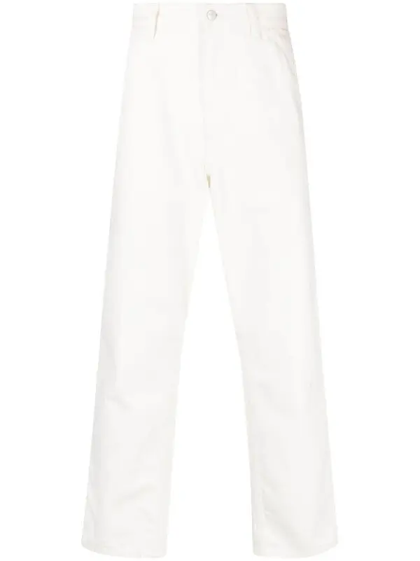 Carhartt Work In Progress Straight-leg Trousers With Logo Patch - Neutrals