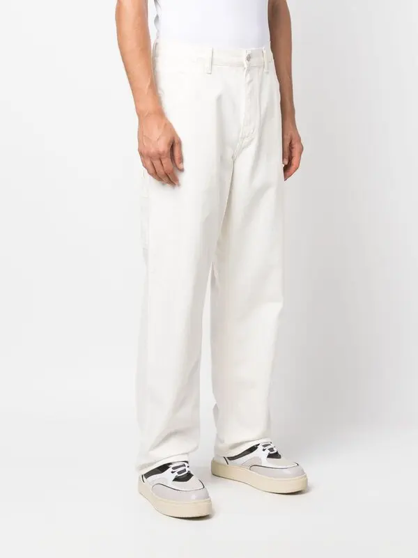 Carhartt Work In Progress Straight-leg Trousers With Logo Patch - Neutrals
