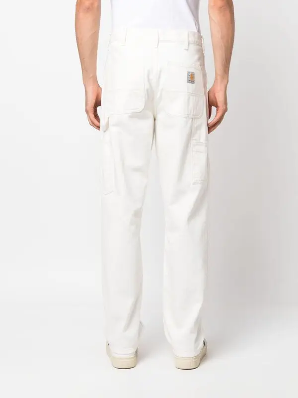 Carhartt Work In Progress Straight-leg Trousers With Logo Patch - Neutrals