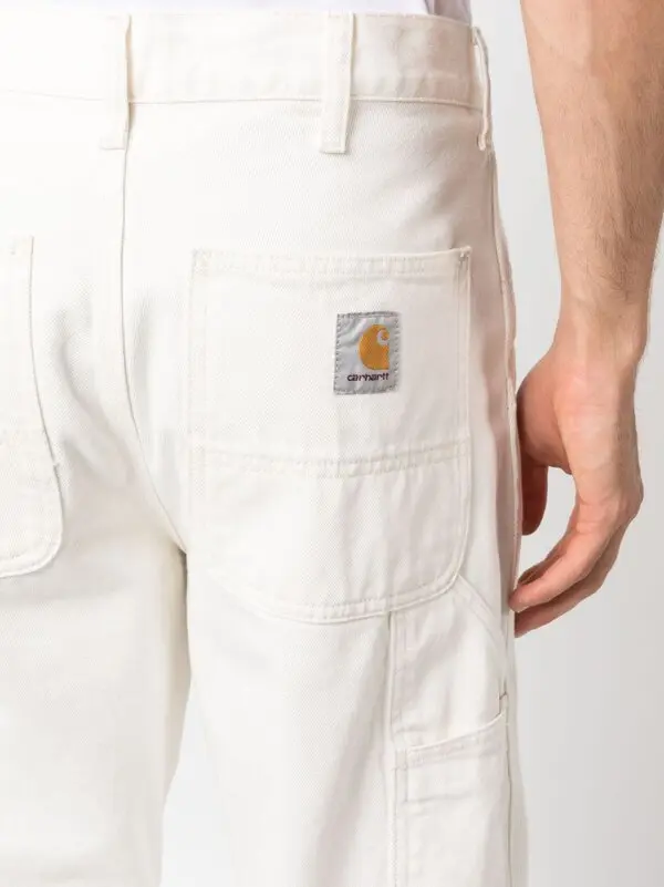 Carhartt Work In Progress Straight-leg Trousers With Logo Patch - Neutrals