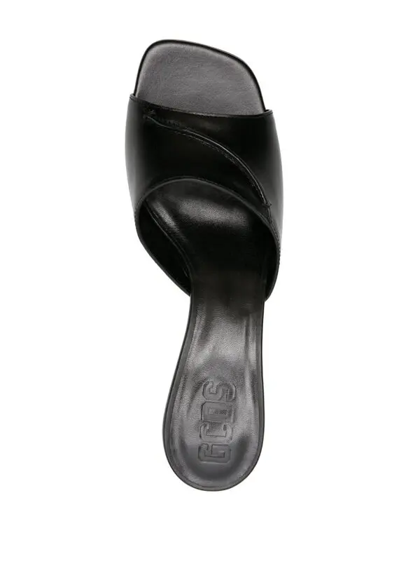 Gcds 60mm Logo-heel Leather Mules