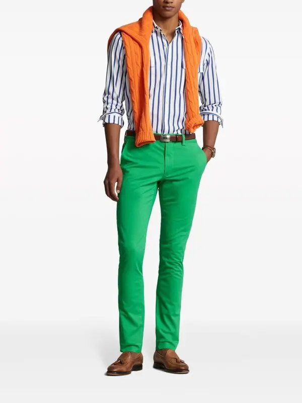 Polo Ralph Lauren Slim-cut Cotton Twill Trousers - Green