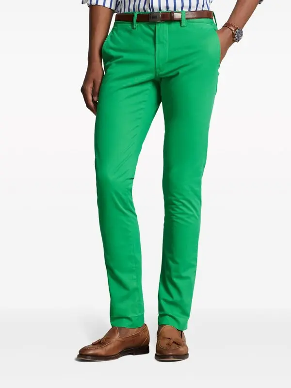Polo Ralph Lauren Slim-cut Cotton Twill Trousers - Green