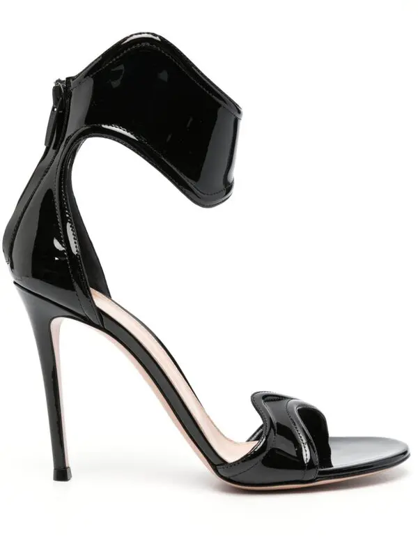 GIANVITO ROSSI Lucrezia 105mm Leather Sandals - Black