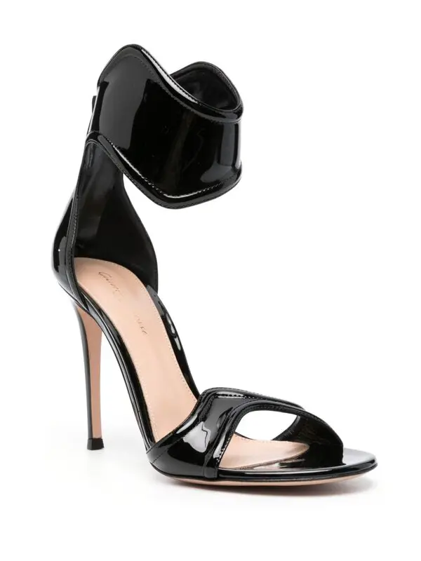 GIANVITO ROSSI Lucrezia 105mm Leather Sandals - Black