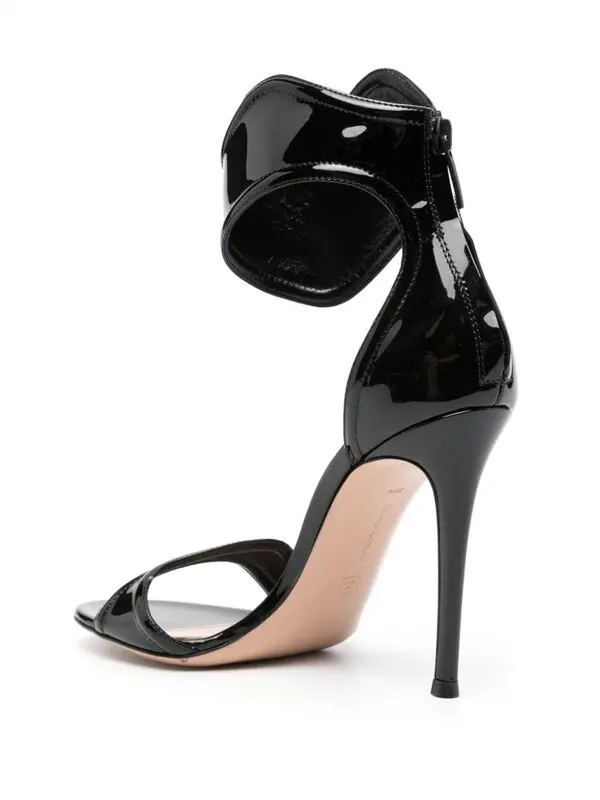 GIANVITO ROSSI Lucrezia 105mm Leather Sandals - Black