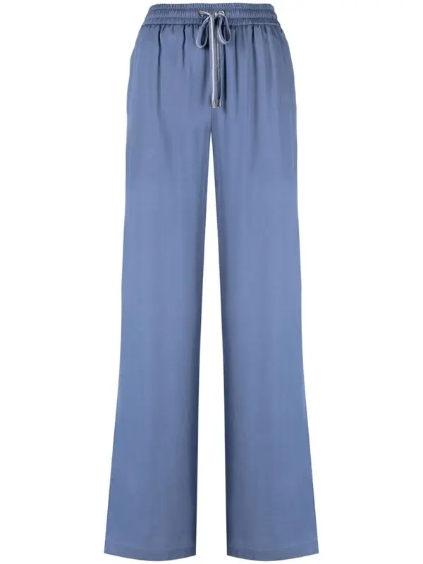Lorena Antoniazzi Satin Wide-leg Trousers - Blue