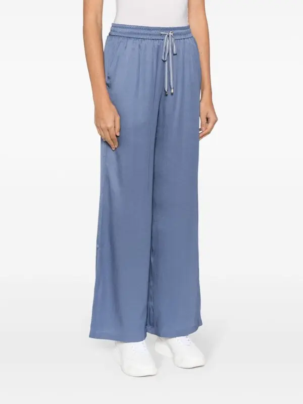 Lorena Antoniazzi Satin Wide-leg Trousers - Blue