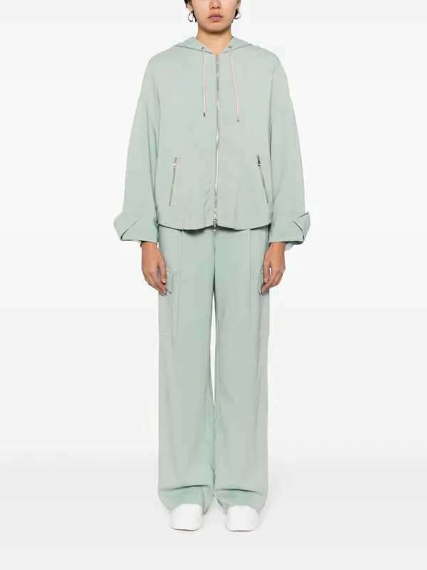 Lorena Antoniazzi Stretch-virgin Wool Hooded Jacket - Green