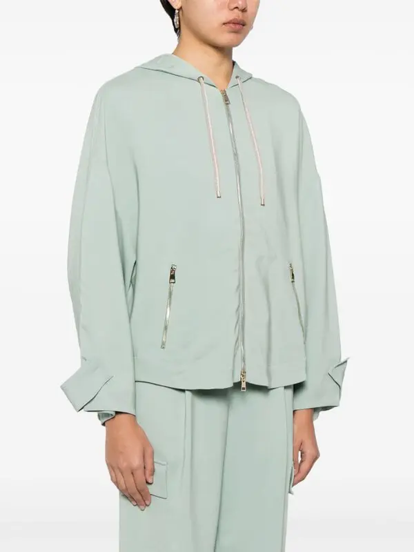 Lorena Antoniazzi Stretch-virgin Wool Hooded Jacket - Green
