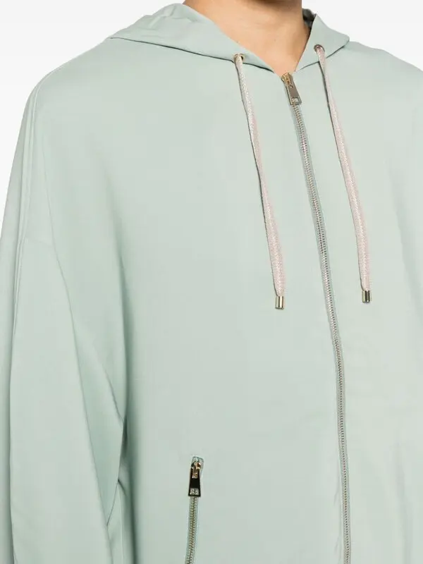 Lorena Antoniazzi Stretch-virgin Wool Hooded Jacket - Green