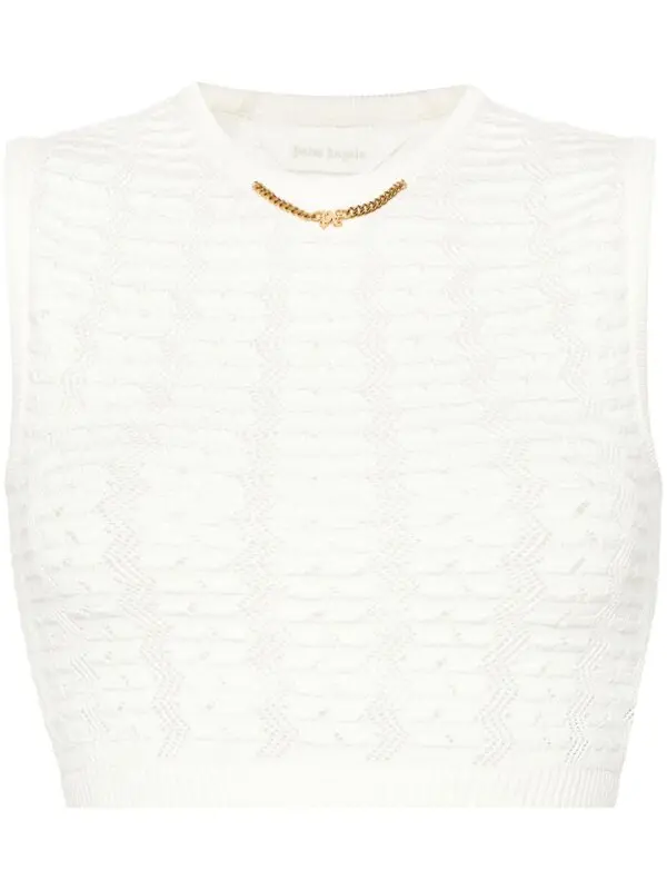 Palm Angels Chain-embellished Knitted Vest