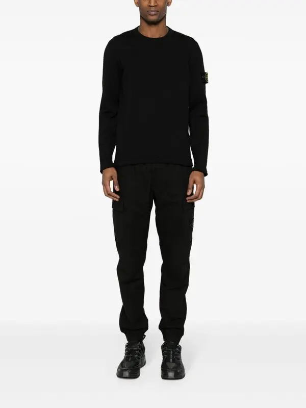 Stone Island Logo Patch Sweater - Black