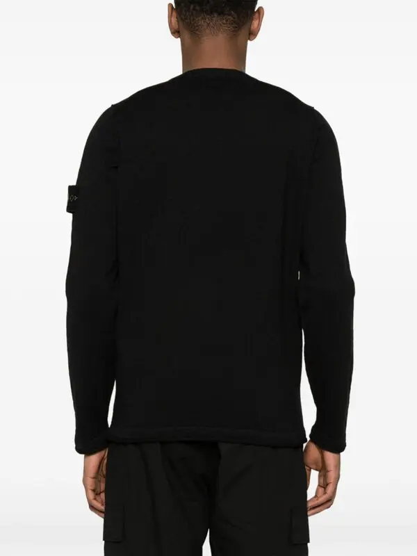 Stone Island Logo Patch Sweater - Black
