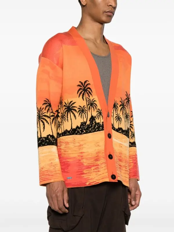 Alanui Kerala Sunset Intarsia-knit Cardigan
