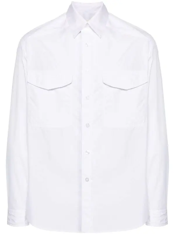 MORDECAI Striped-print Poplin Shirt - White