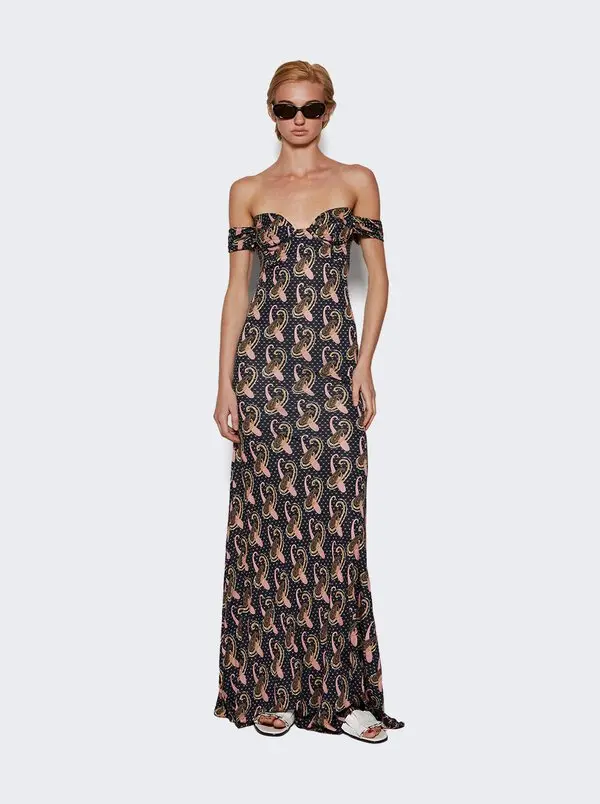 Etro Abito Long Column Dress In Brown - 60% Off | Editorialist