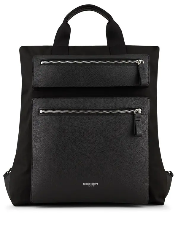 Giorgio Armani Logo-stamp Backpack - Black