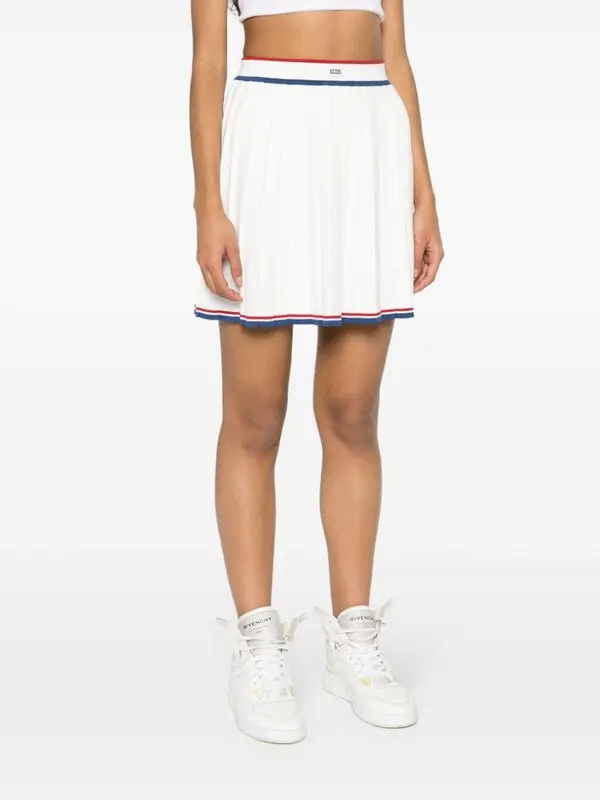 Gcds Pleated Knit Mini Skirt - White