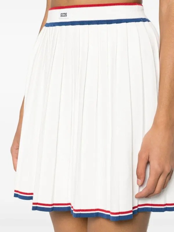 Gcds Pleated Knit Mini Skirt - White