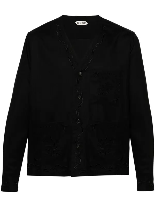 BODE Dumas Floral-embroidered Twill Overshirt