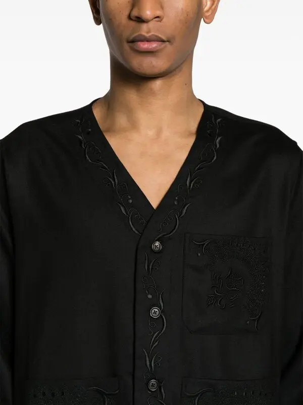 BODE Dumas Floral-embroidered Twill Overshirt