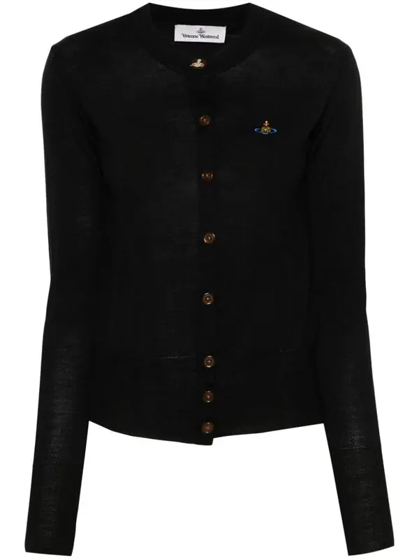VIVIENNE WESTWOOD Orb-embroidered Cardigan - Black