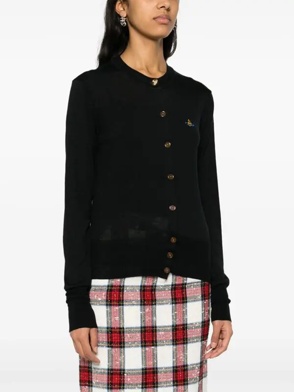 VIVIENNE WESTWOOD Orb-embroidered Cardigan - Black