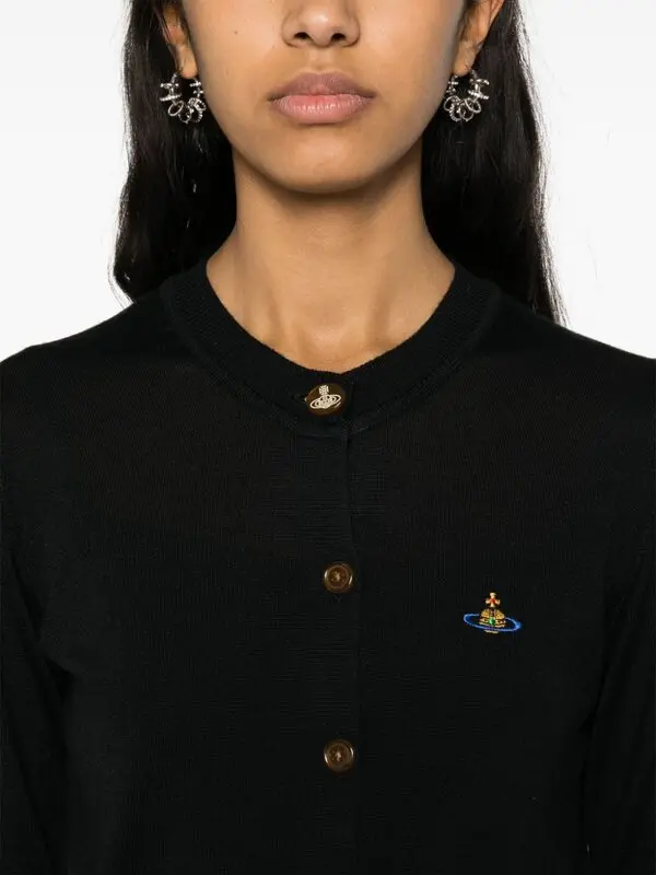 VIVIENNE WESTWOOD Orb-embroidered Cardigan - Black