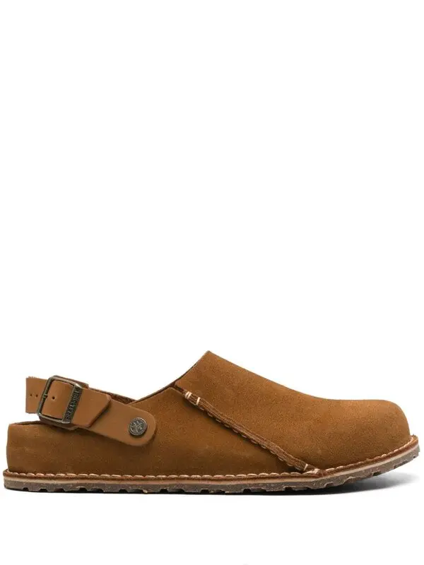 BIRKENSTOCK Lutry Suede Clogs - Brown