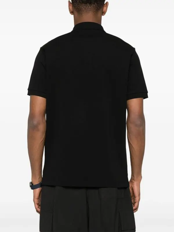 Stone Island Compass-appliqué Polo Shirt - Black