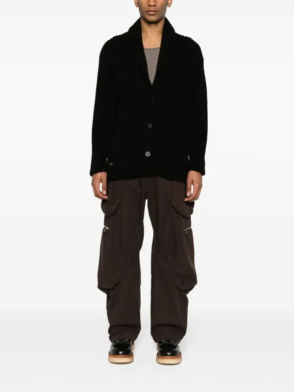 Alanui Ribbed Knit Cardigan - Black