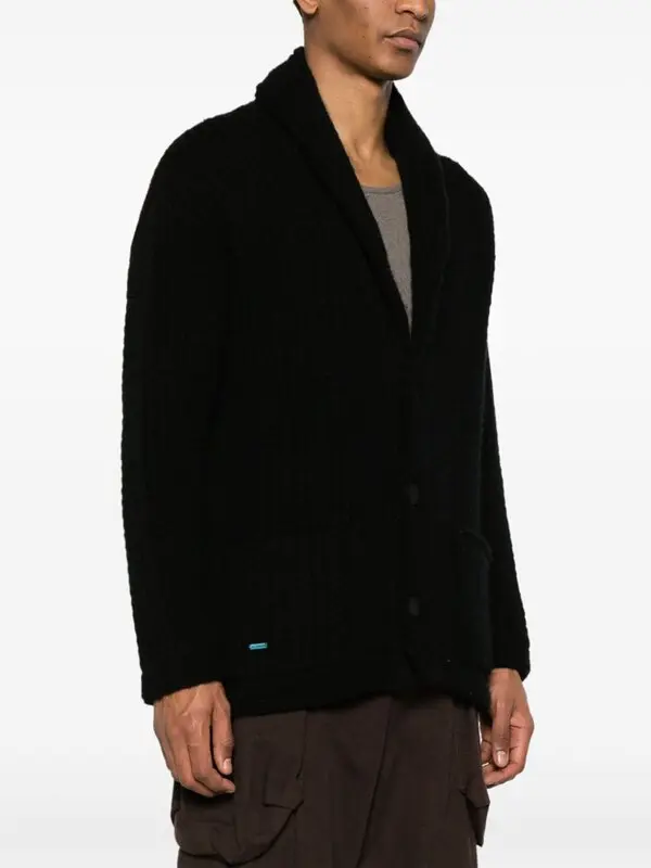 Alanui Ribbed Knit Cardigan - Black