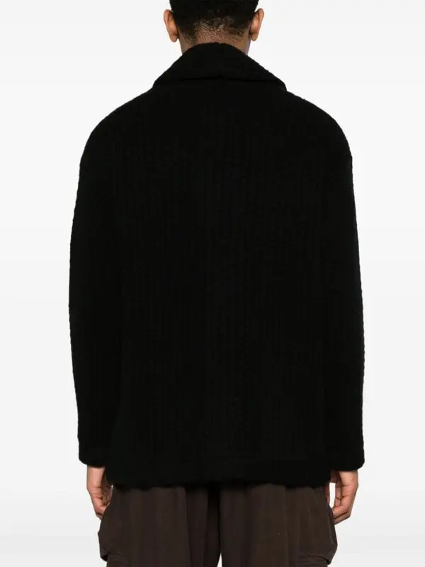 Alanui Ribbed Knit Cardigan - Black