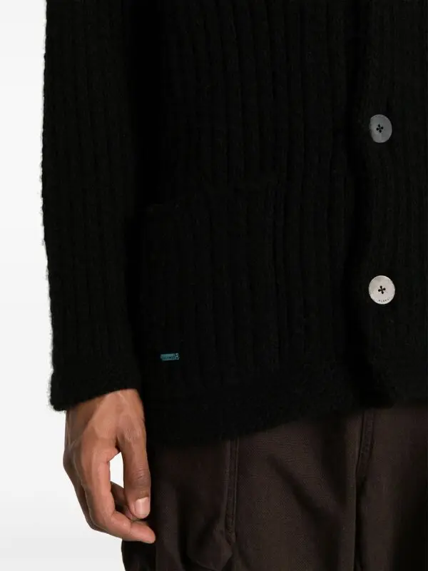 Alanui Ribbed Knit Cardigan - Black